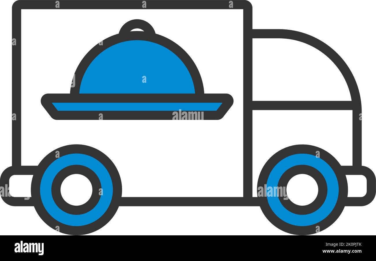 Icon Of Delivering Car. Editable Bold Outline With Color Fill Design ...