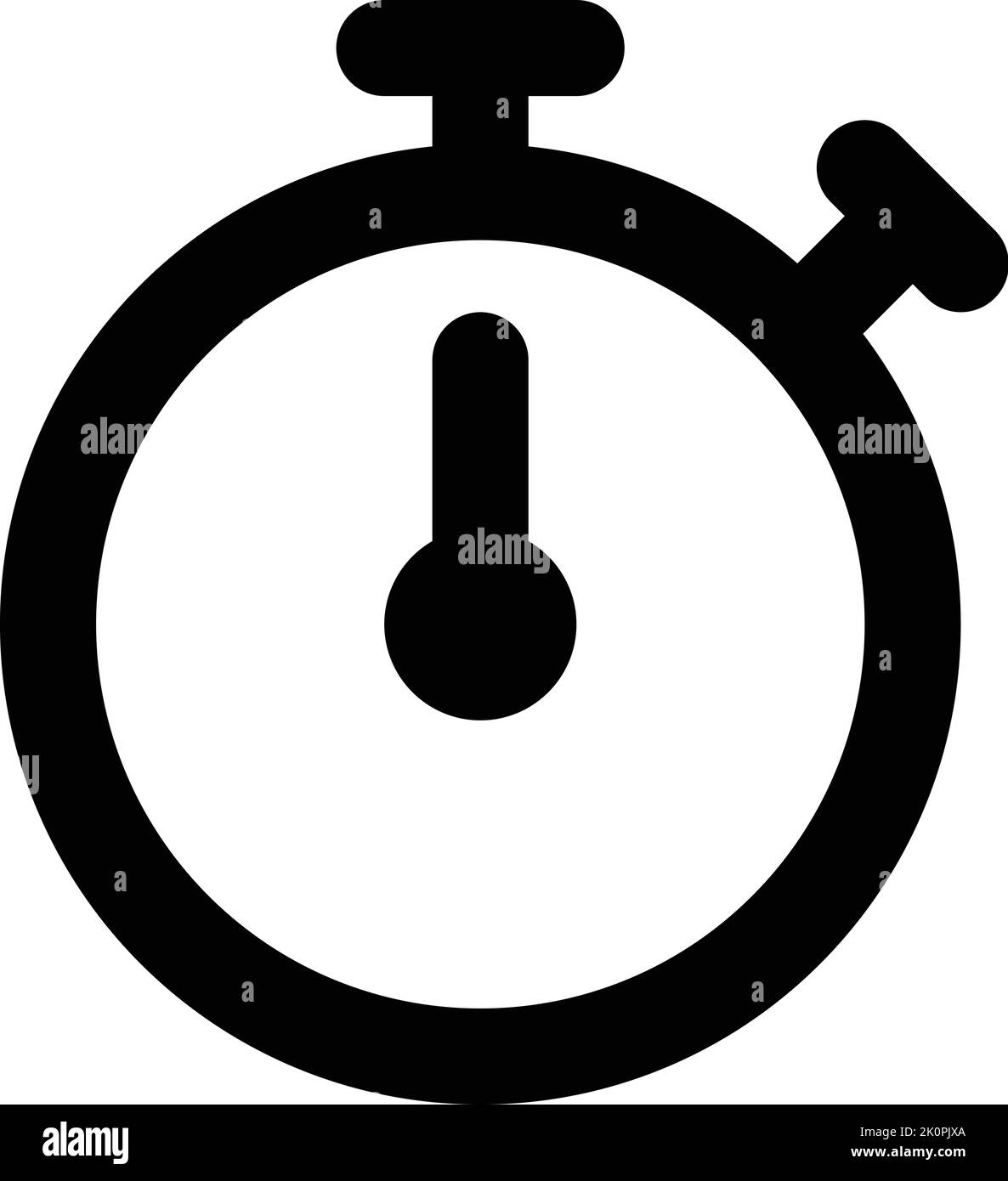 A black flat timer icon on white background Stock Vector Image & Art ...