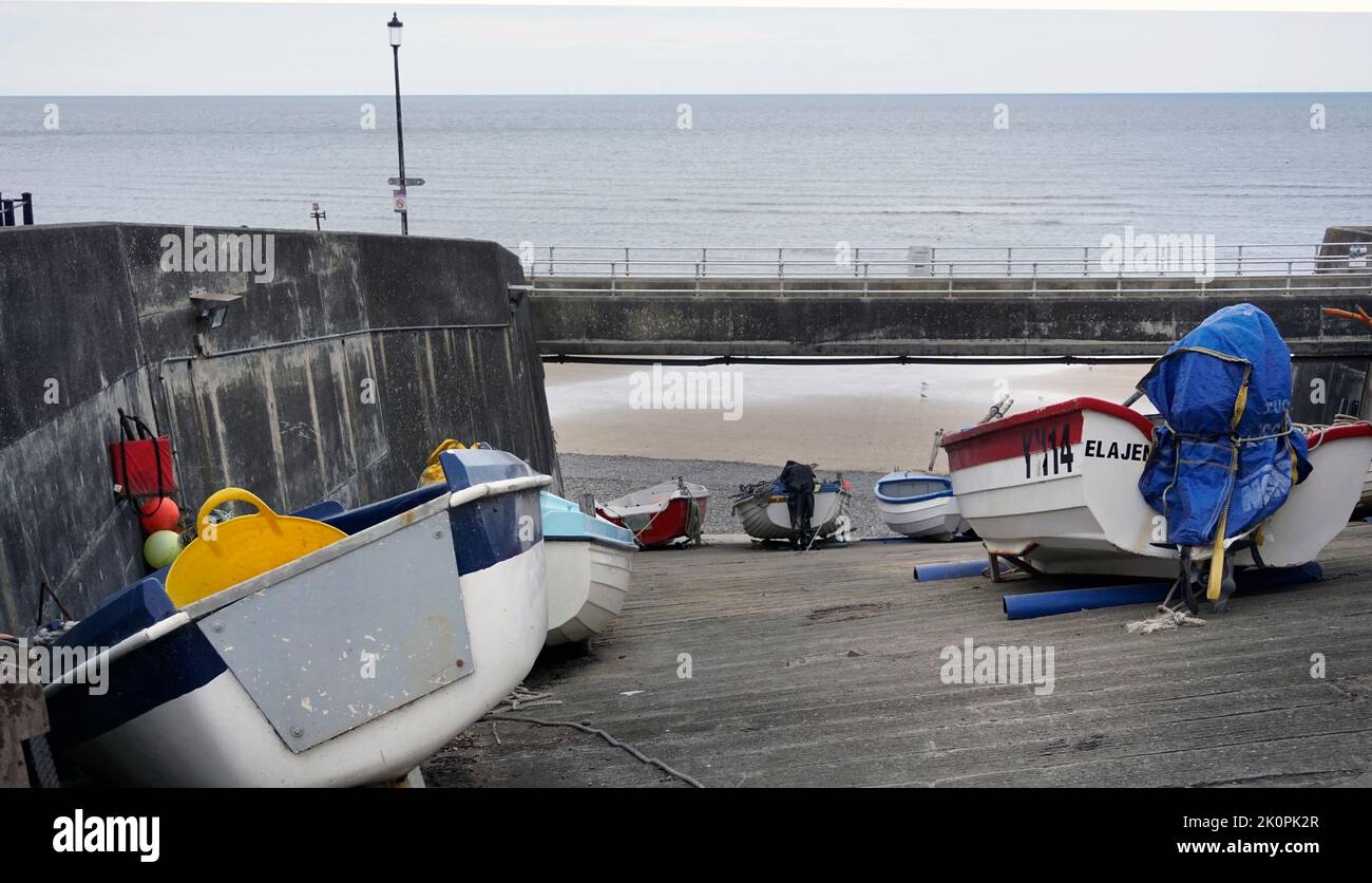 boats on ramp at sheringham norfolk england Stock Photo - Alamy