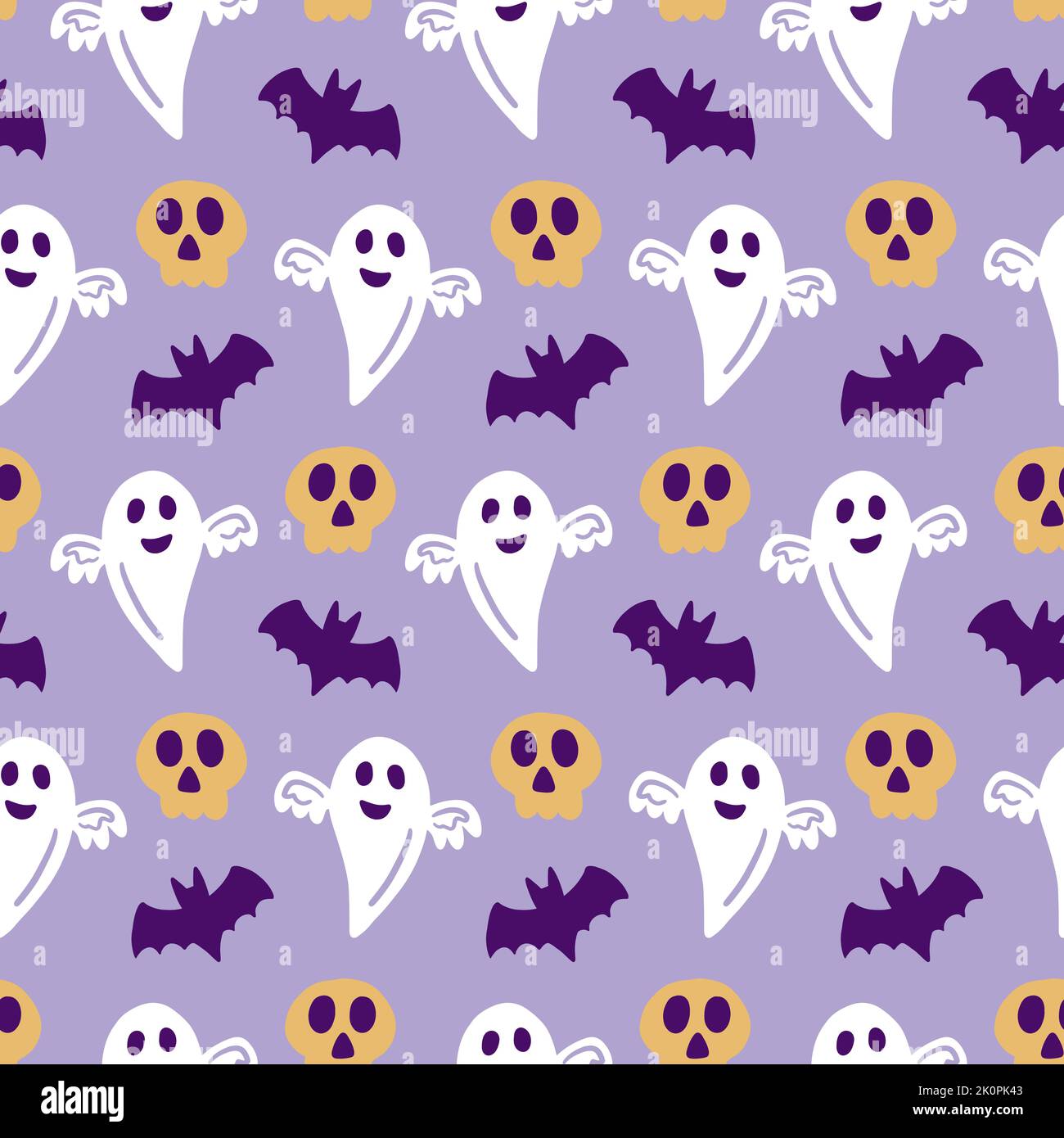 Halloween Cute Ghost Vector Seamless Pattern Texture Stock Vector Image ...