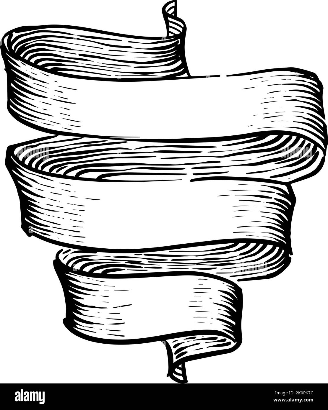 Hand drawn ribbon banners. Vintage elements vector illustration Stock Vector Image & Art - Alamy