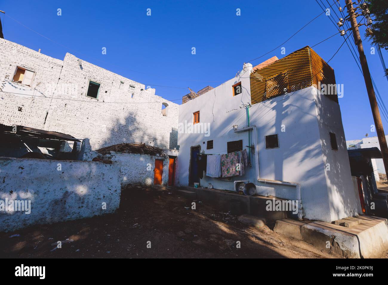 Colorful Buildings in Aswan with Local Nubian Style Decoration on the ...