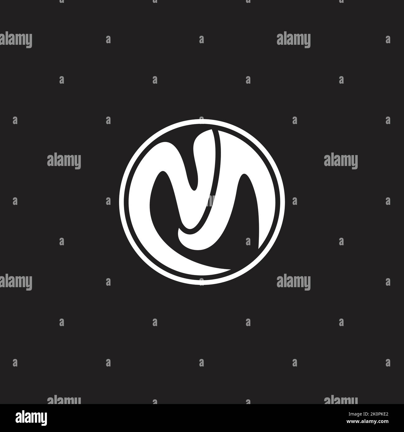 letter na curves circle smooth design logo vector Stock Vector Image ...