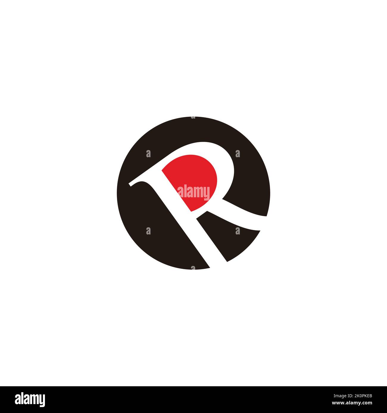 letter r circle negative space colorful logo vector Stock Vector Image ...