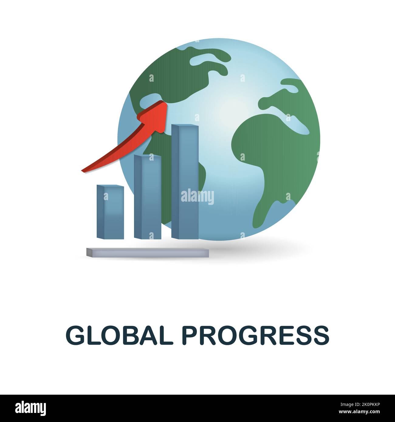 Global Progress icon. 3d illustration from business training collection ...