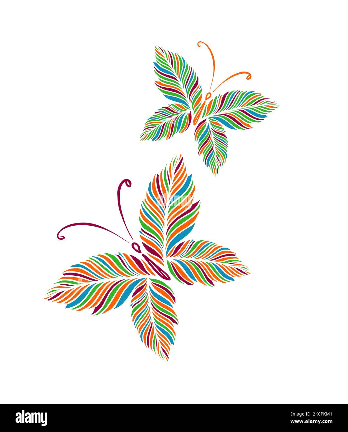 Butterfly from leaves. Autumn butterflies logo. Vector illustration ...