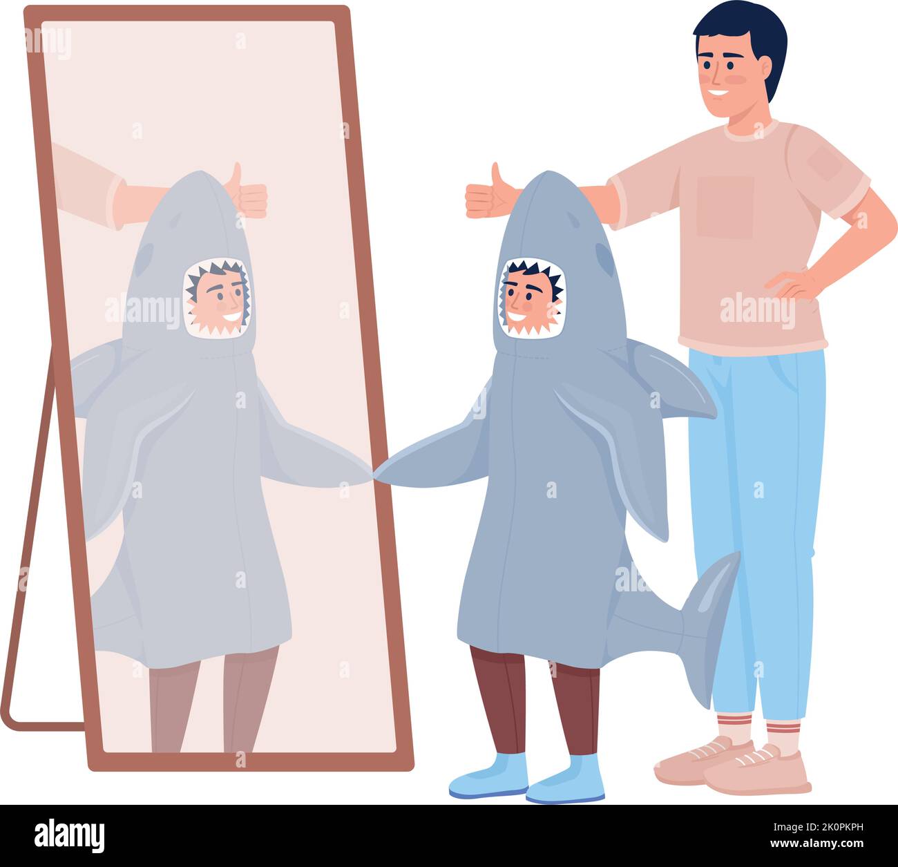 Costume fitting semi flat color vector characters Stock Vector Image ...