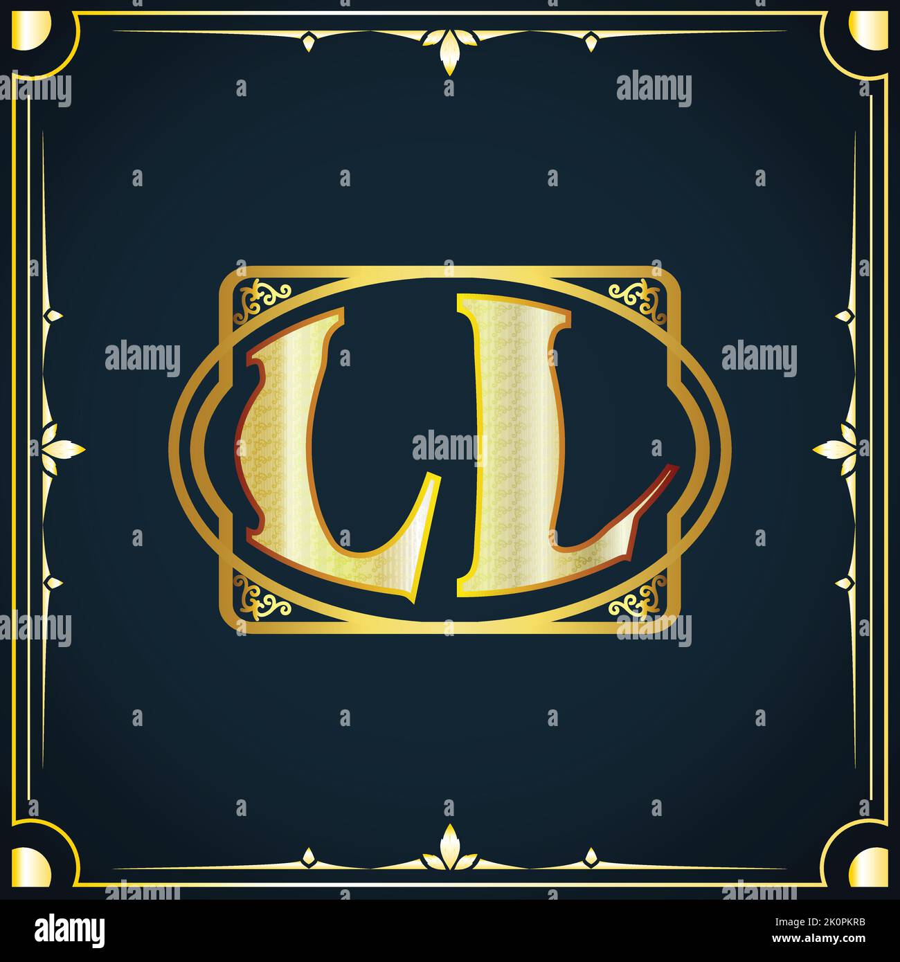 Initial letter LL royal luxury logo template Stock Vector Image & Art ...