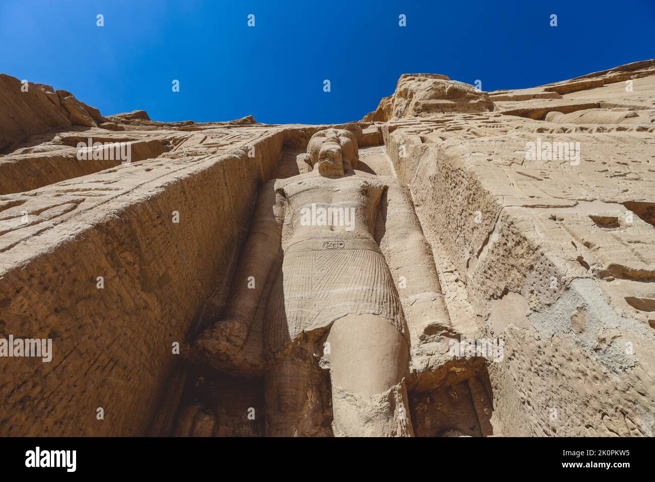 The main view of an Entrance to the Great Temple at Abu Simbel with ...