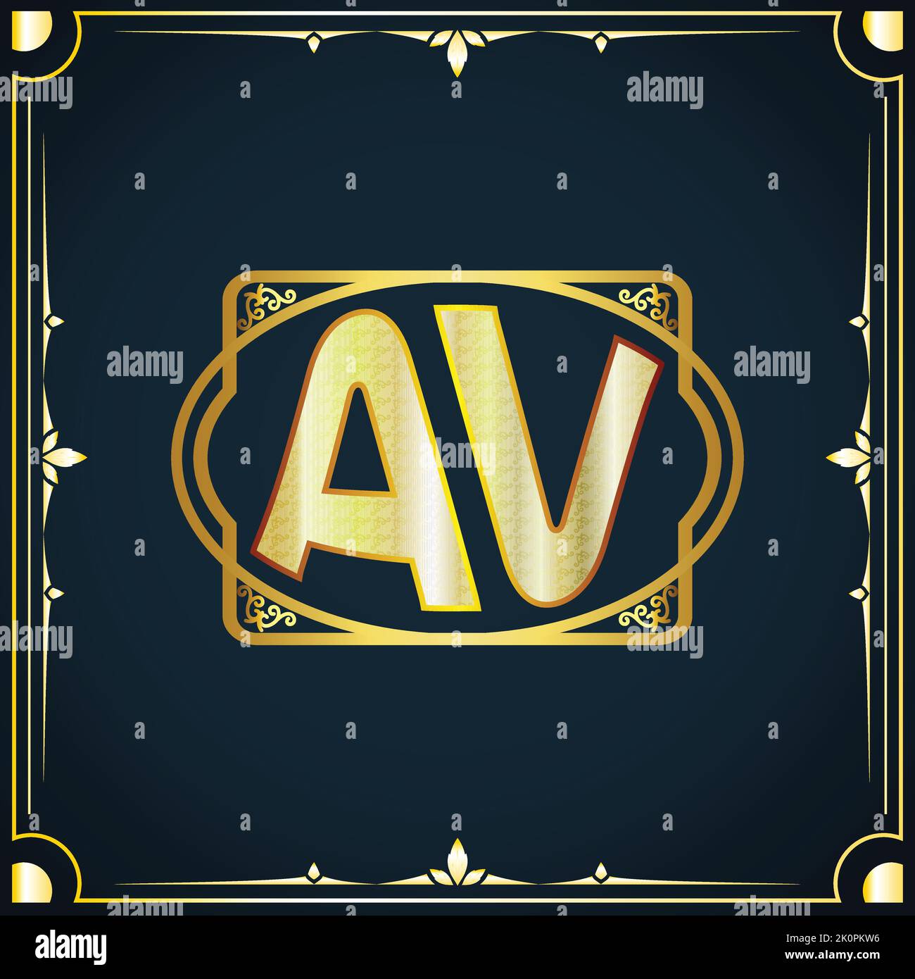 Initial letter AV royal luxury logo template Stock Vector Image & Art ...