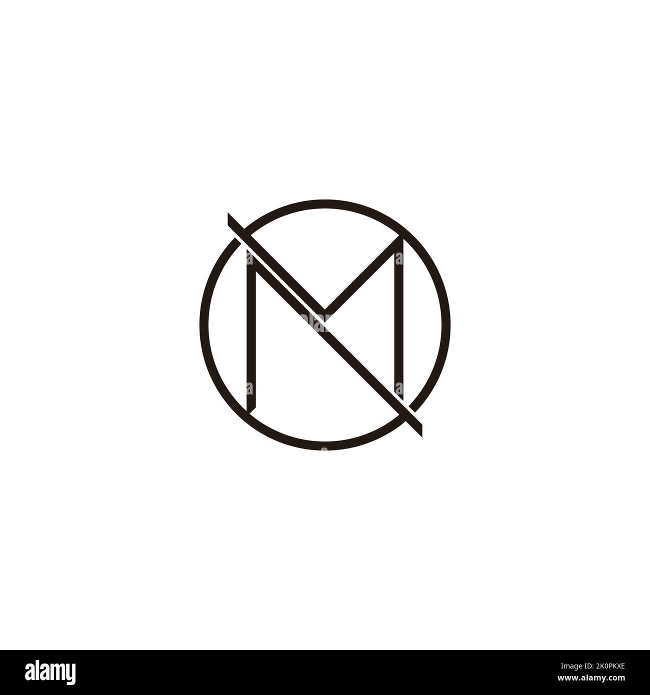 letter am circle thin line geometric logo vector Stock Vector Image ...