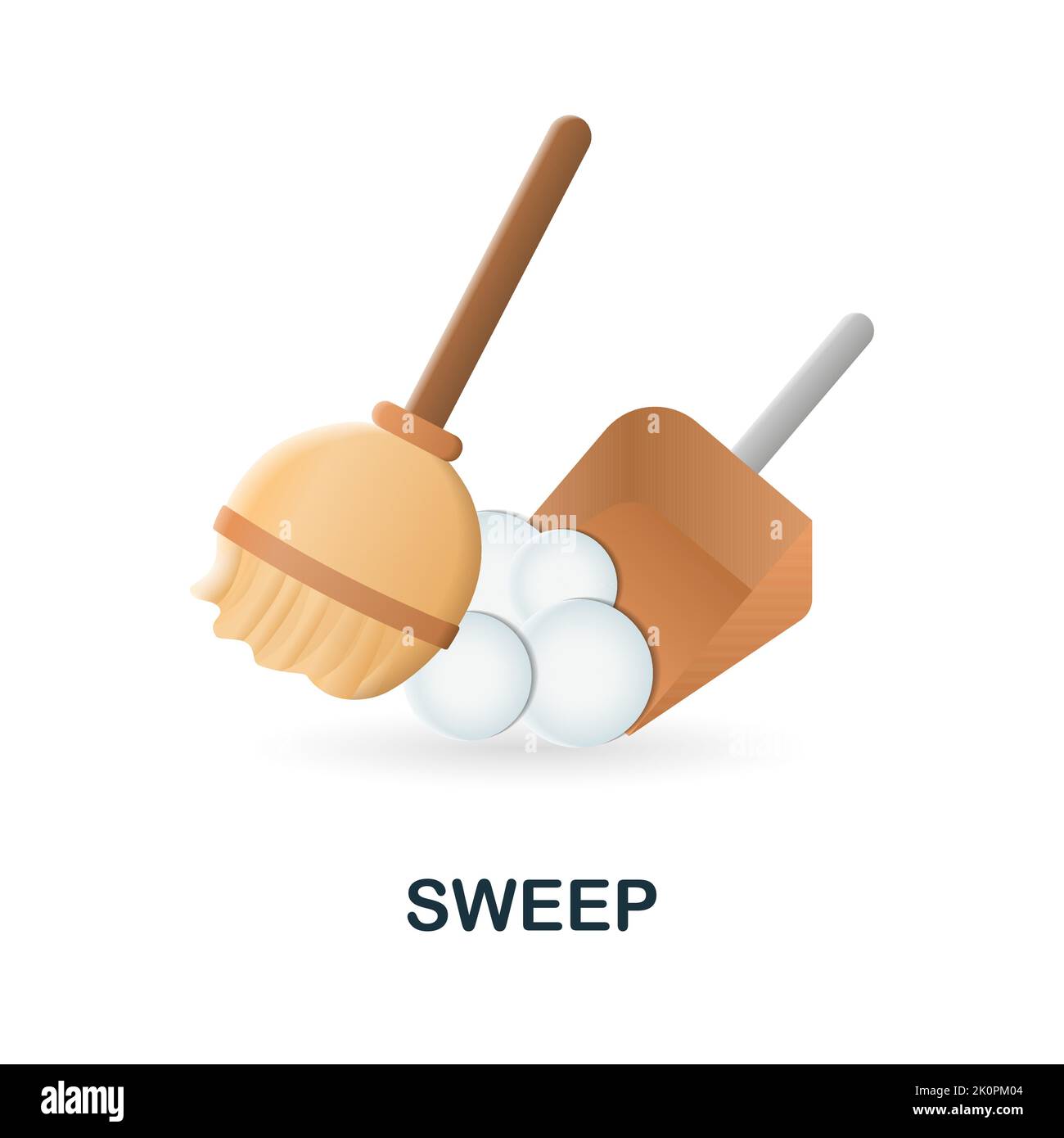 Sweep icon. 3d illustration from cleaning collection. Creative Sweep 3d ...