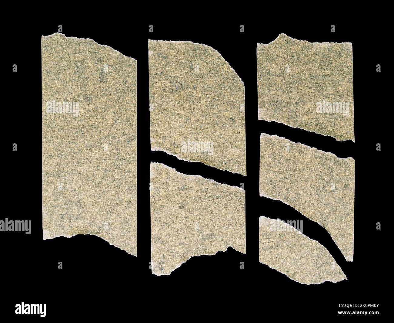 Set of whole and torn pieces of masking tape, isolated on black Stock ...