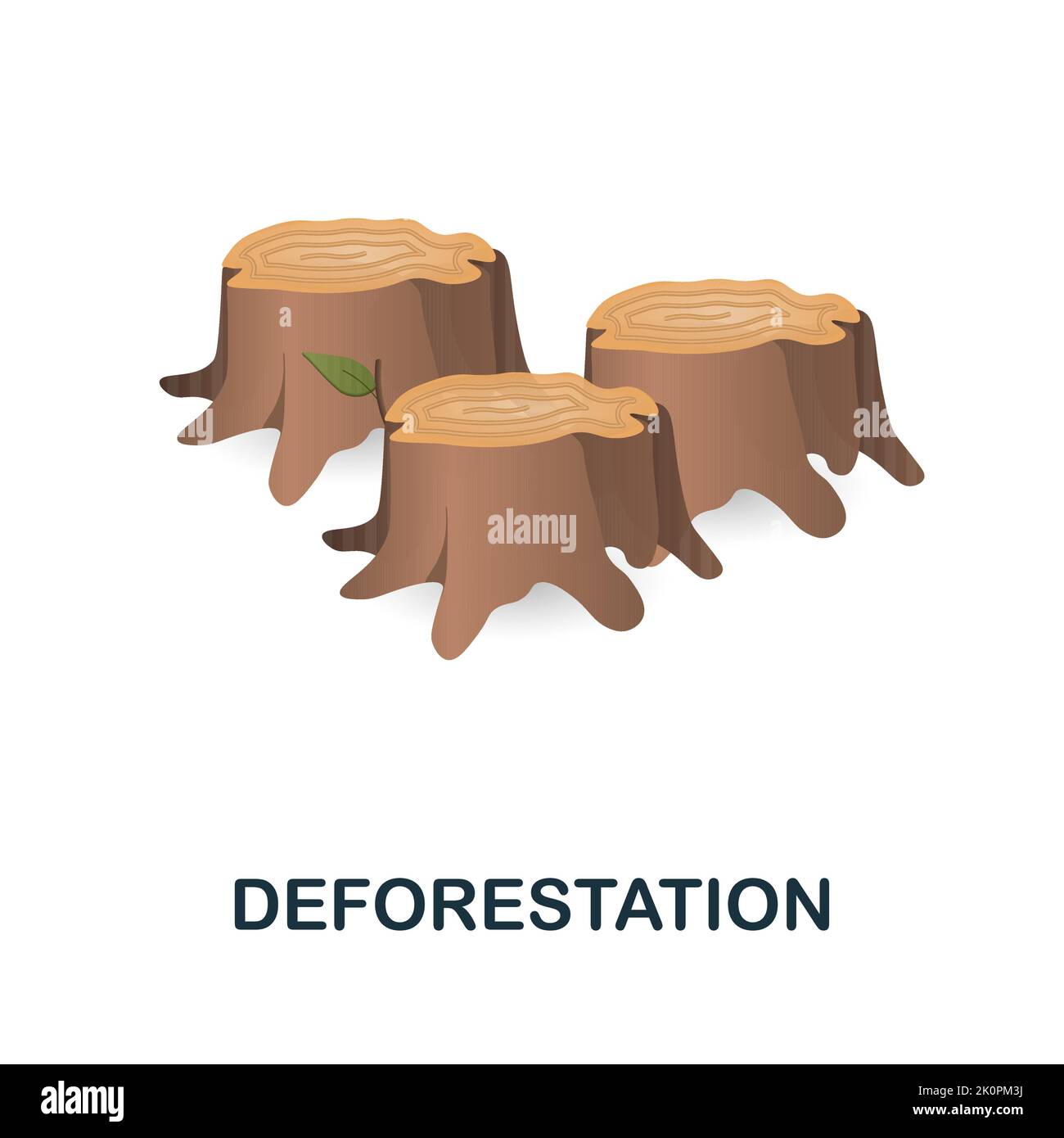 Deforestation icon. 3d illustration from climate change collection. Creative Deforestation 3d ...