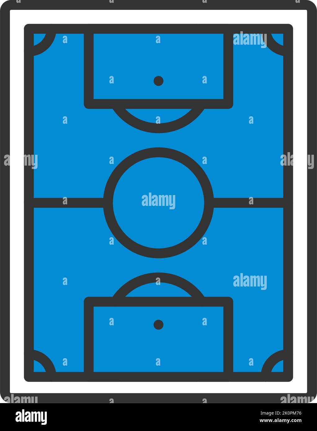 Icon Of Football Field. Editable Bold Outline With Color Fill Design ...