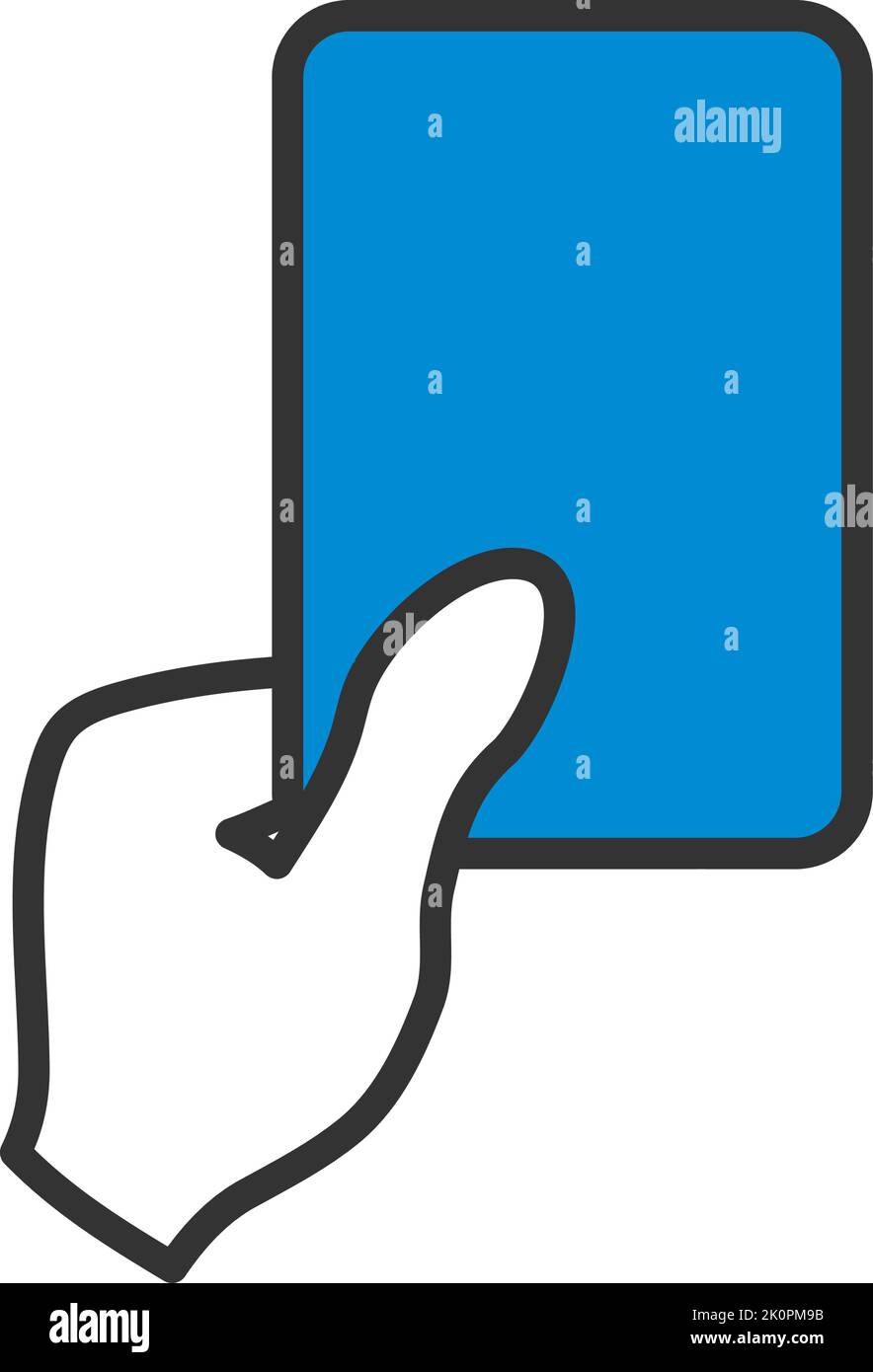 Icon Of Football Referee Hand With Red Card. Editable Bold Outline With ...