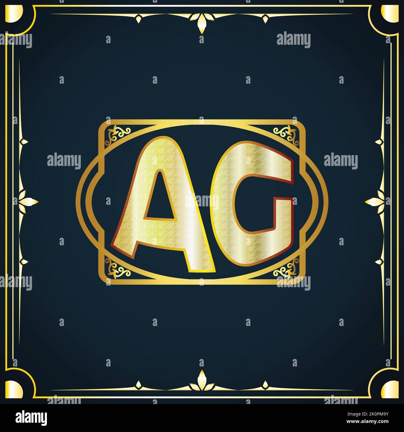 Initial letter AG royal luxury logo template Stock Vector Image & Art - Alamy