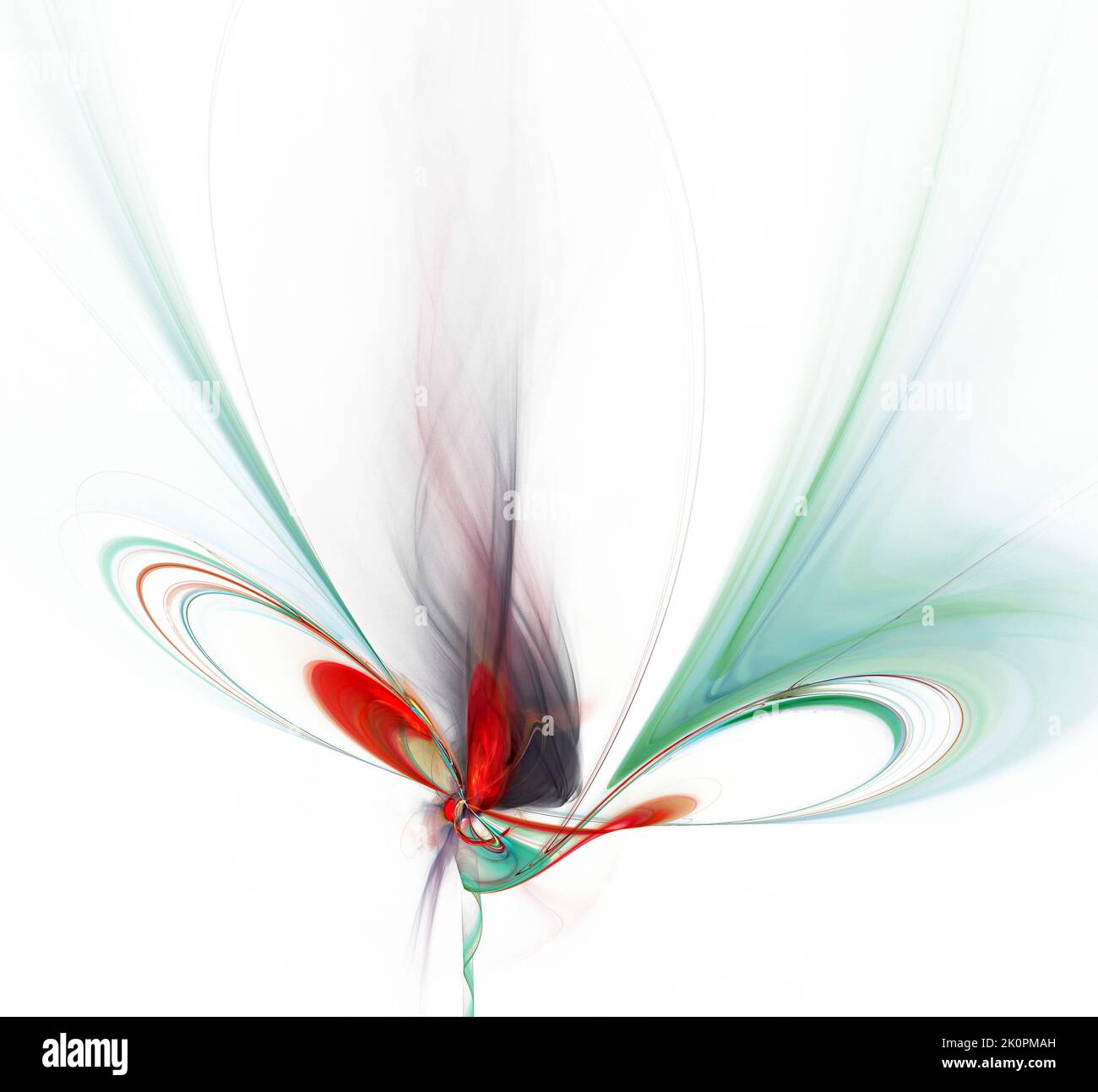 Abstract fractal graphics. Design element. Green and red shades of ...