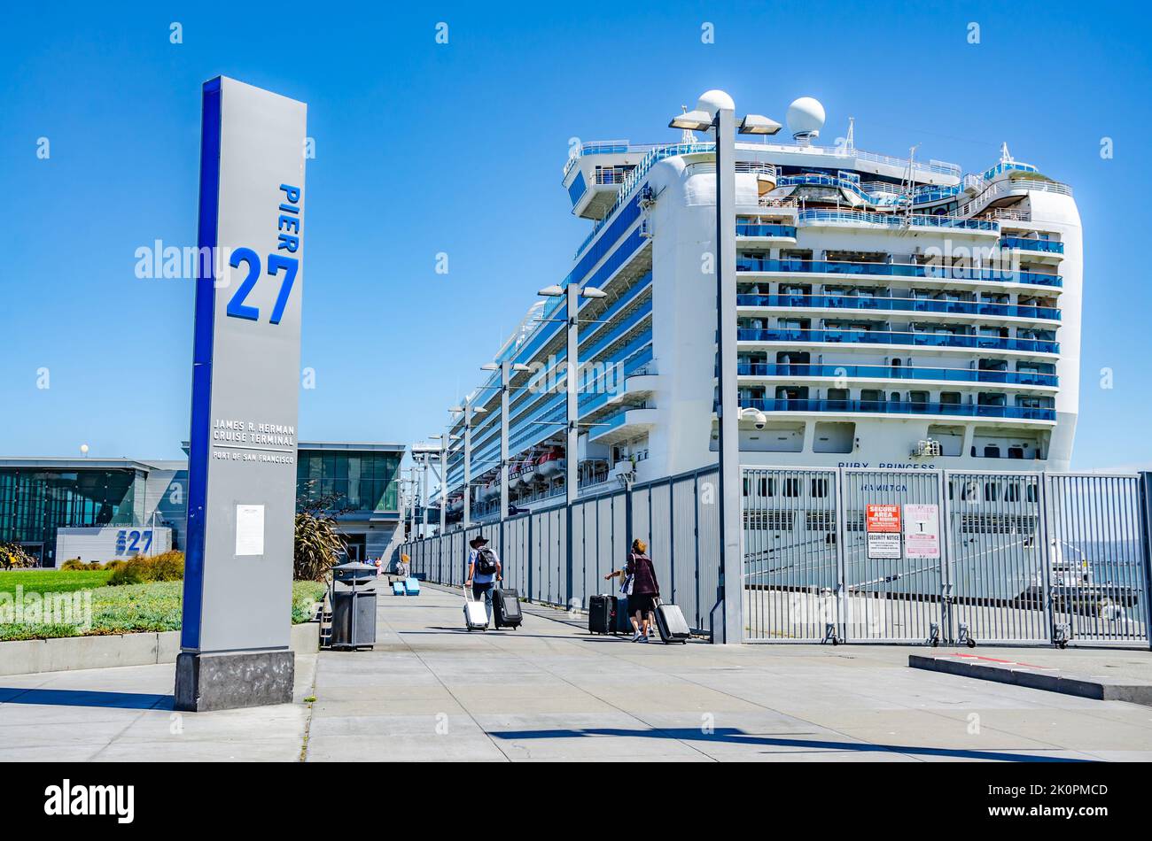 Ruby Princess, a massive cruise liner docked at The James R Herman ...