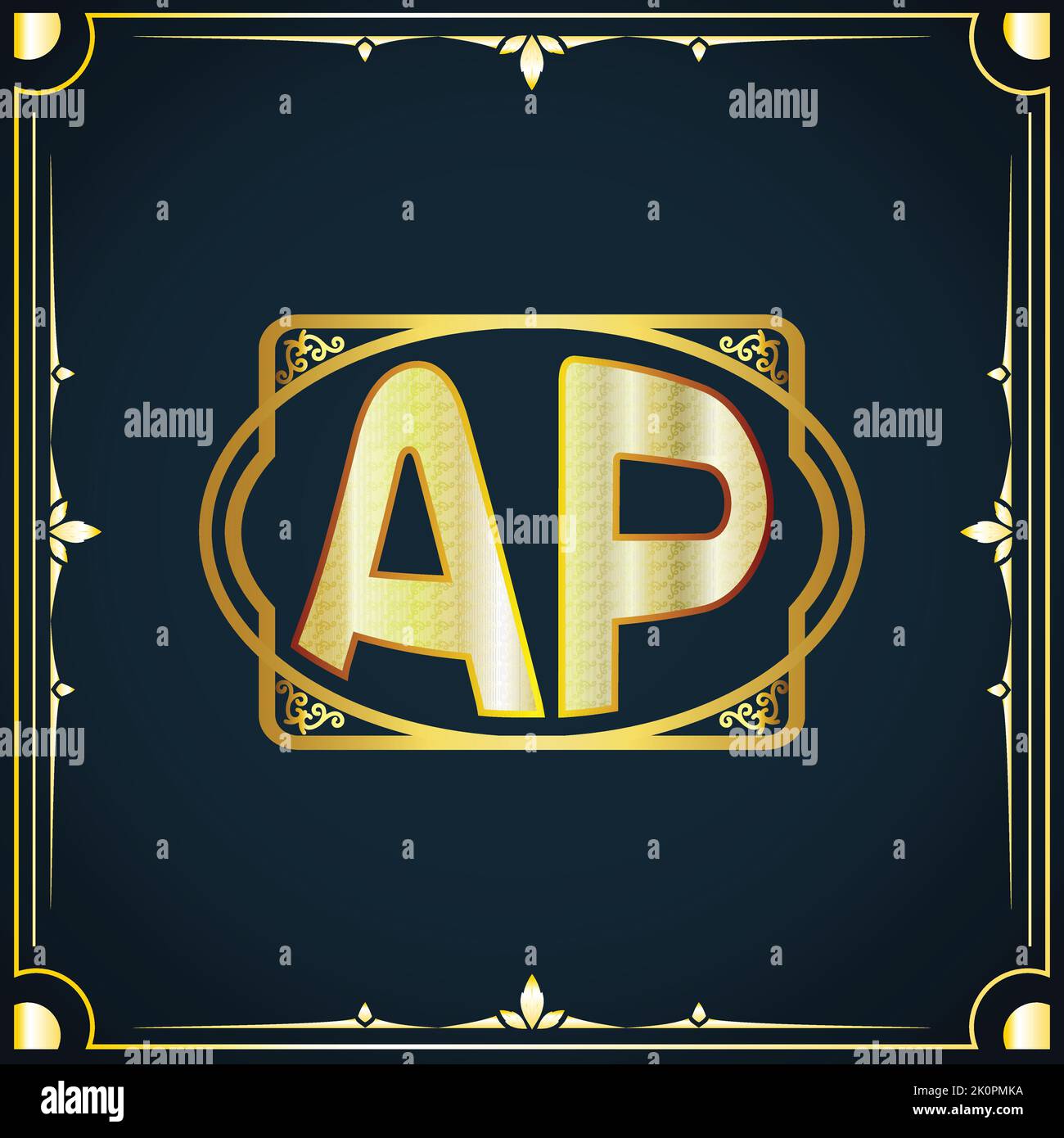 Initial letter AP royal luxury logo template Stock Vector Image & Art ...