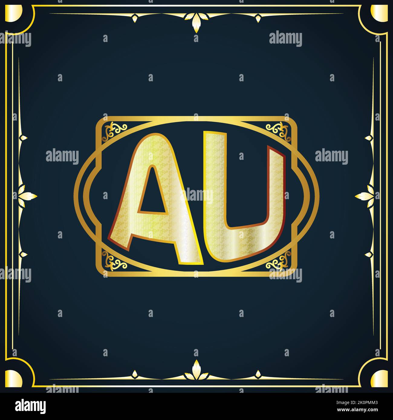 Initial letter AU royal luxury logo template Stock Vector Image & Art ...
