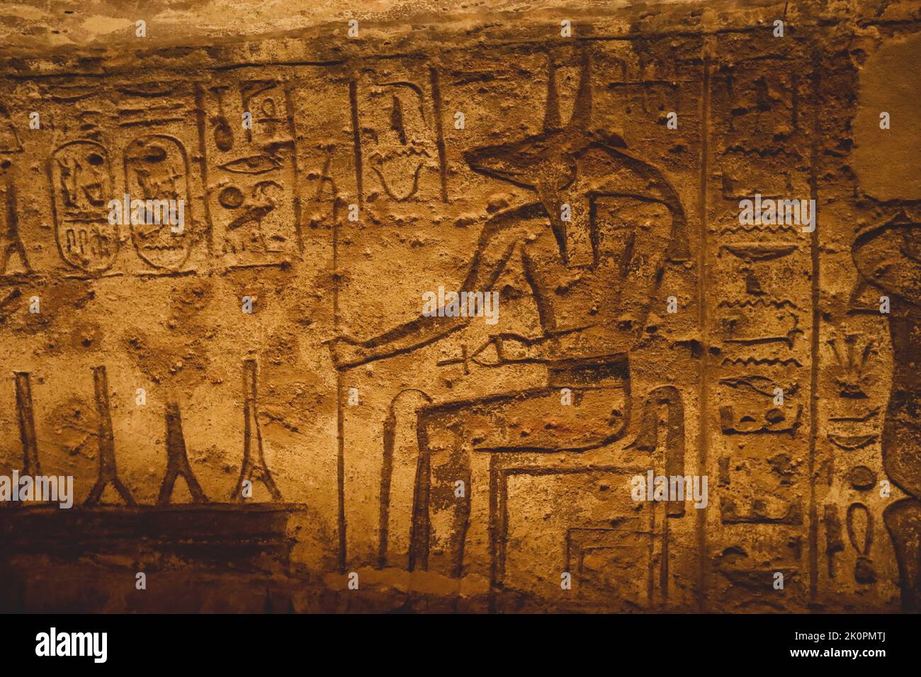 Ancient Egyptian Drawing on the Walls of the Great Temple at Abu Simbel ...