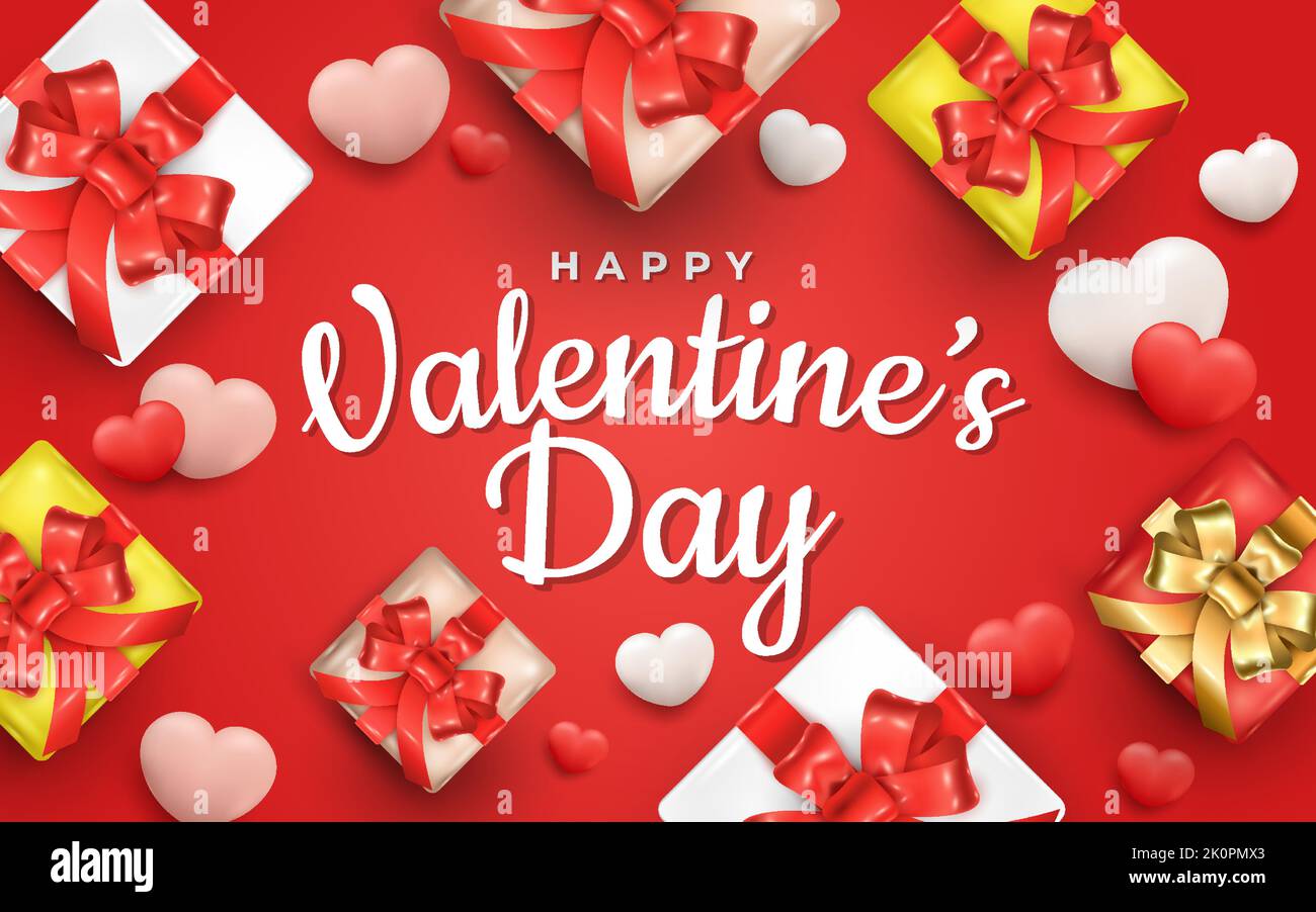 An illustration of a Valentine in red tones on a red background Stock ...