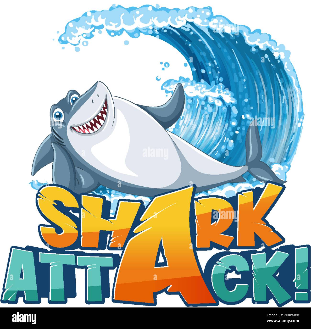 Font design for words shark attack illustration Stock Vector Image ...