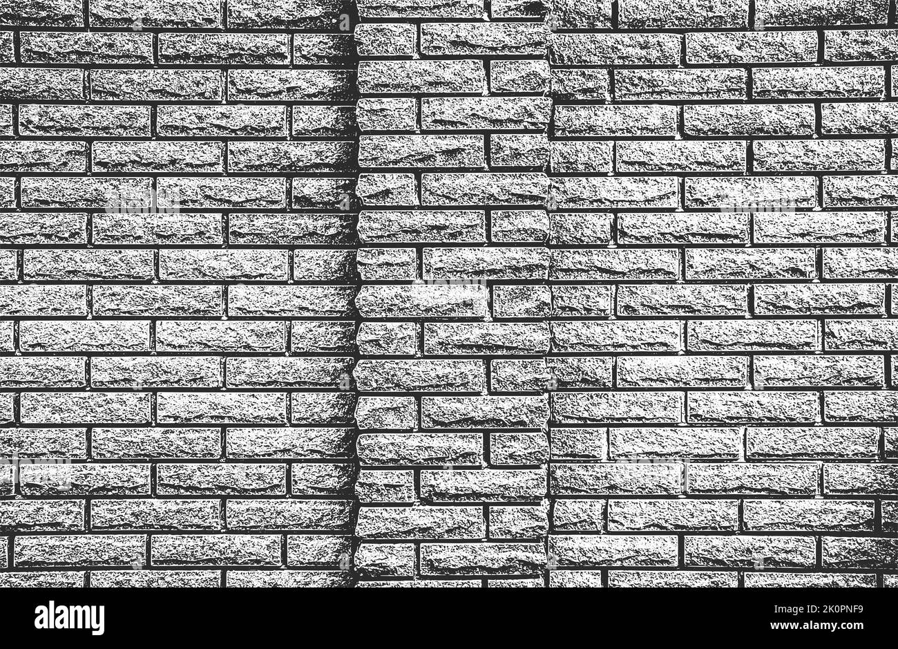 Distressed overlay texture of old brick wall, grunge background ...