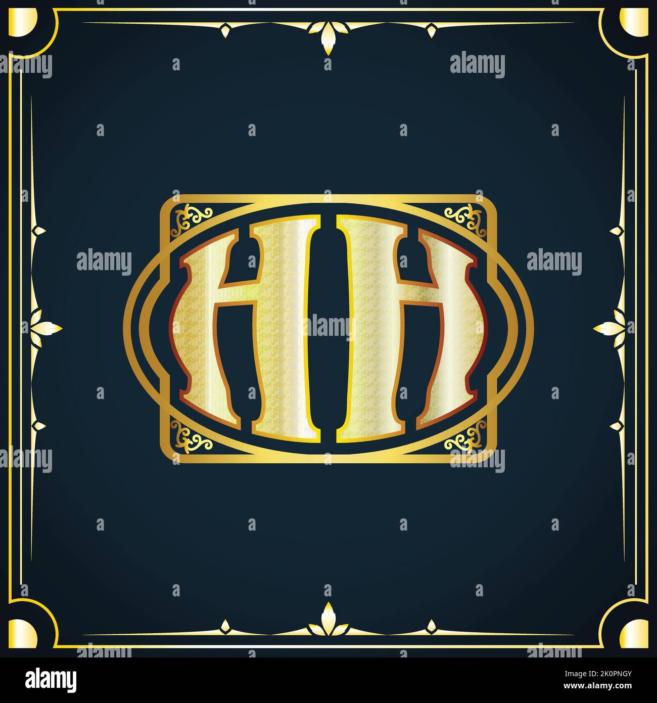 Initial letter HH royal luxury logo template Stock Vector Image & Art ...