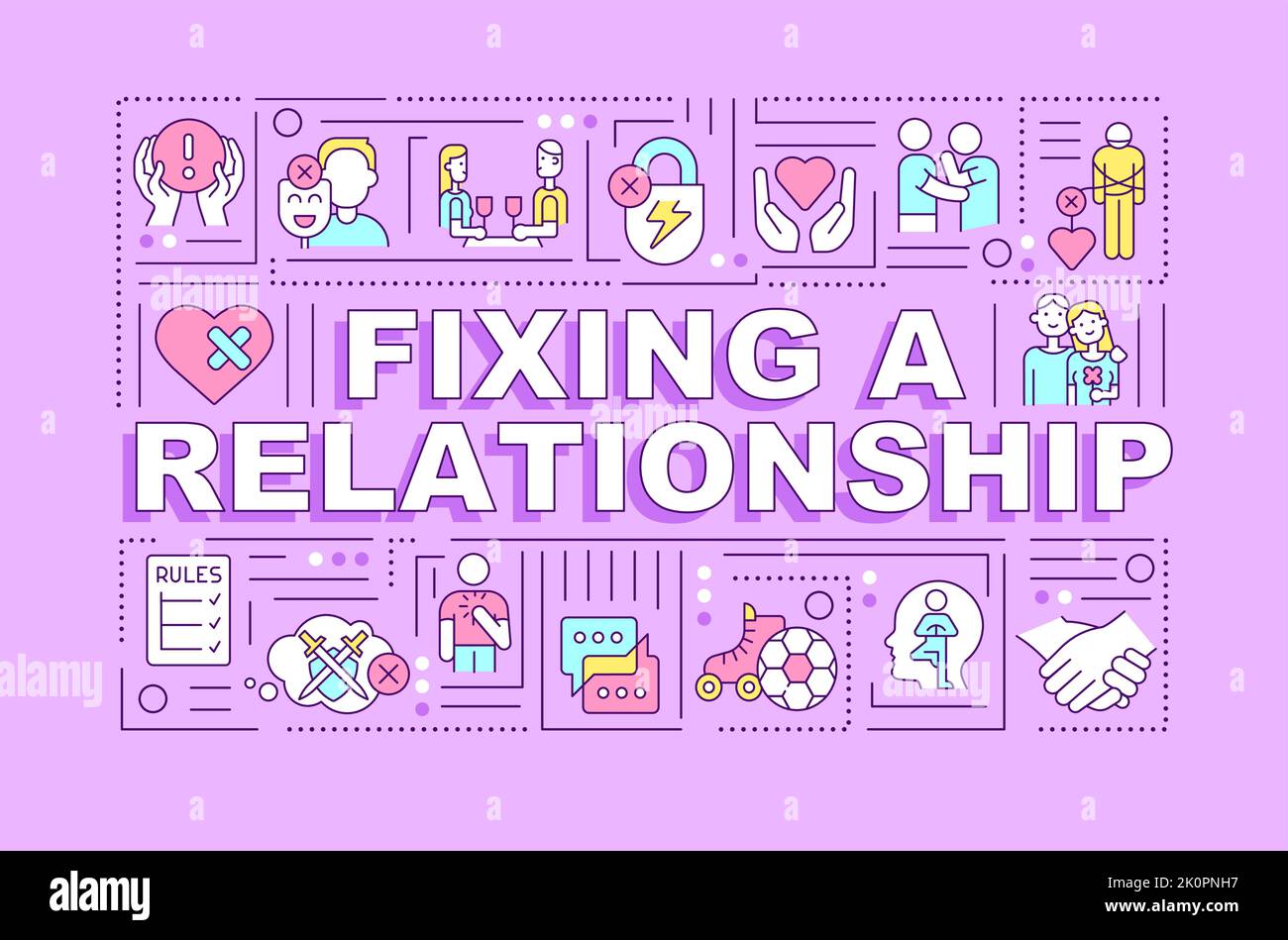 Fixing relationship word concepts pink banner Stock Vector Image & Art ...