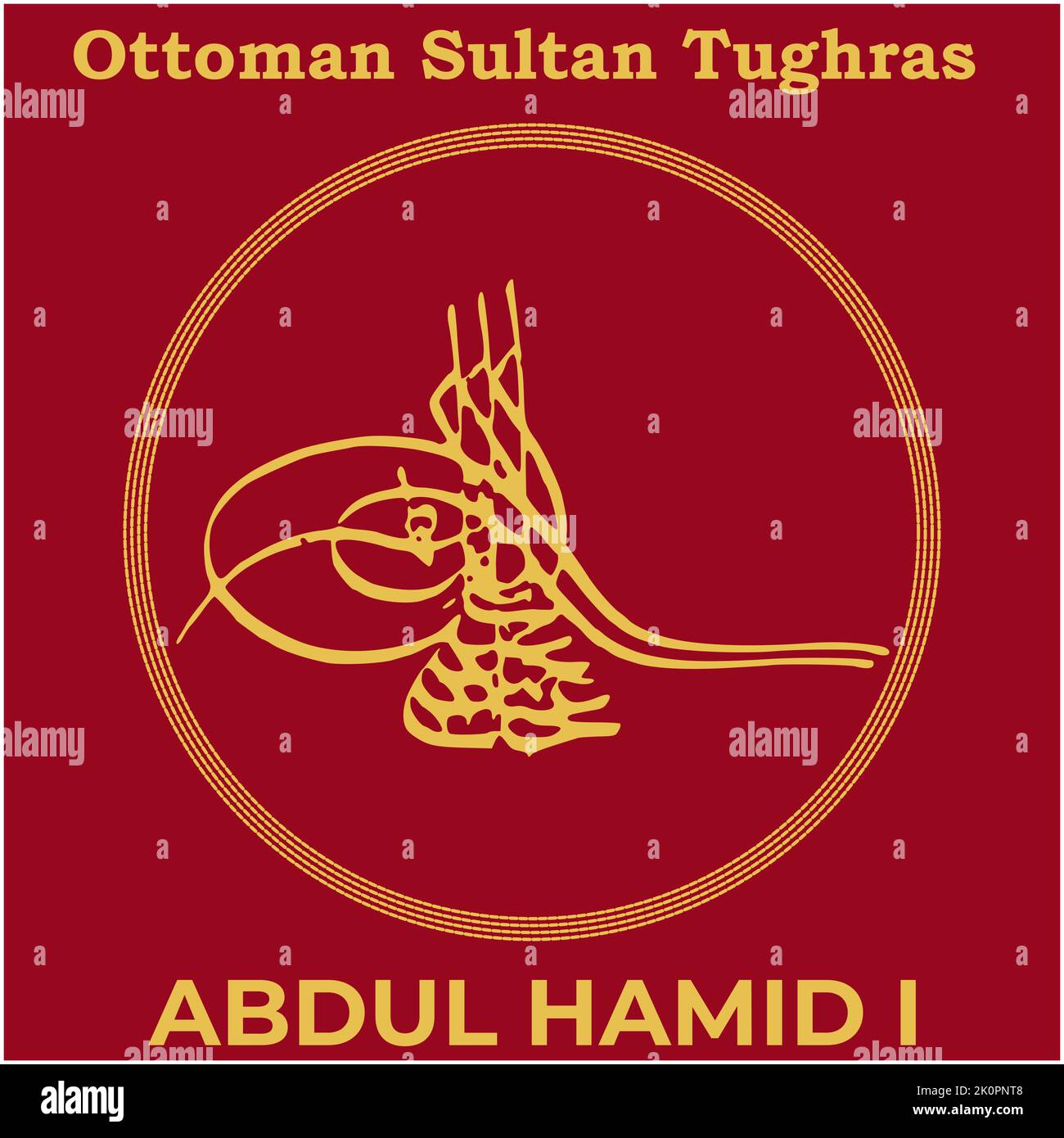 Vector image with Tughra signature of Ottoman Twenty-Seventh Sultan ...