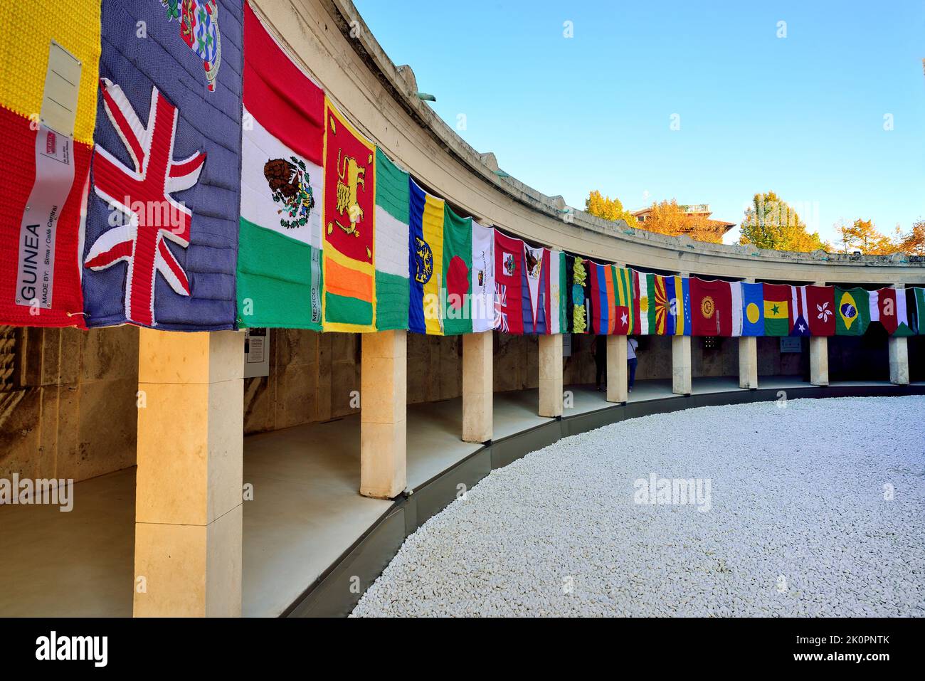 Venice Lido, military shrine, Italy. 230 flags, many months of ...