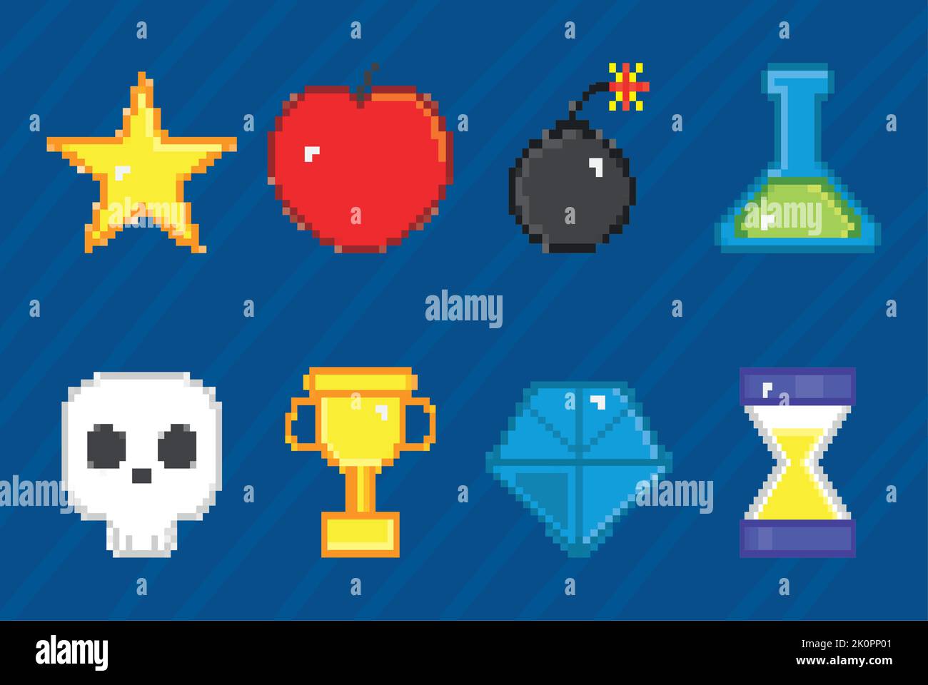pixel videogame symbols Stock Vector Image & Art - Alamy