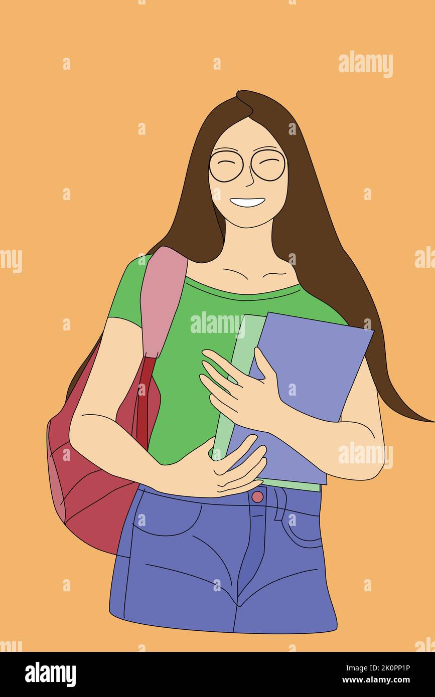 Female student in university Stock Vector Images - Alamy