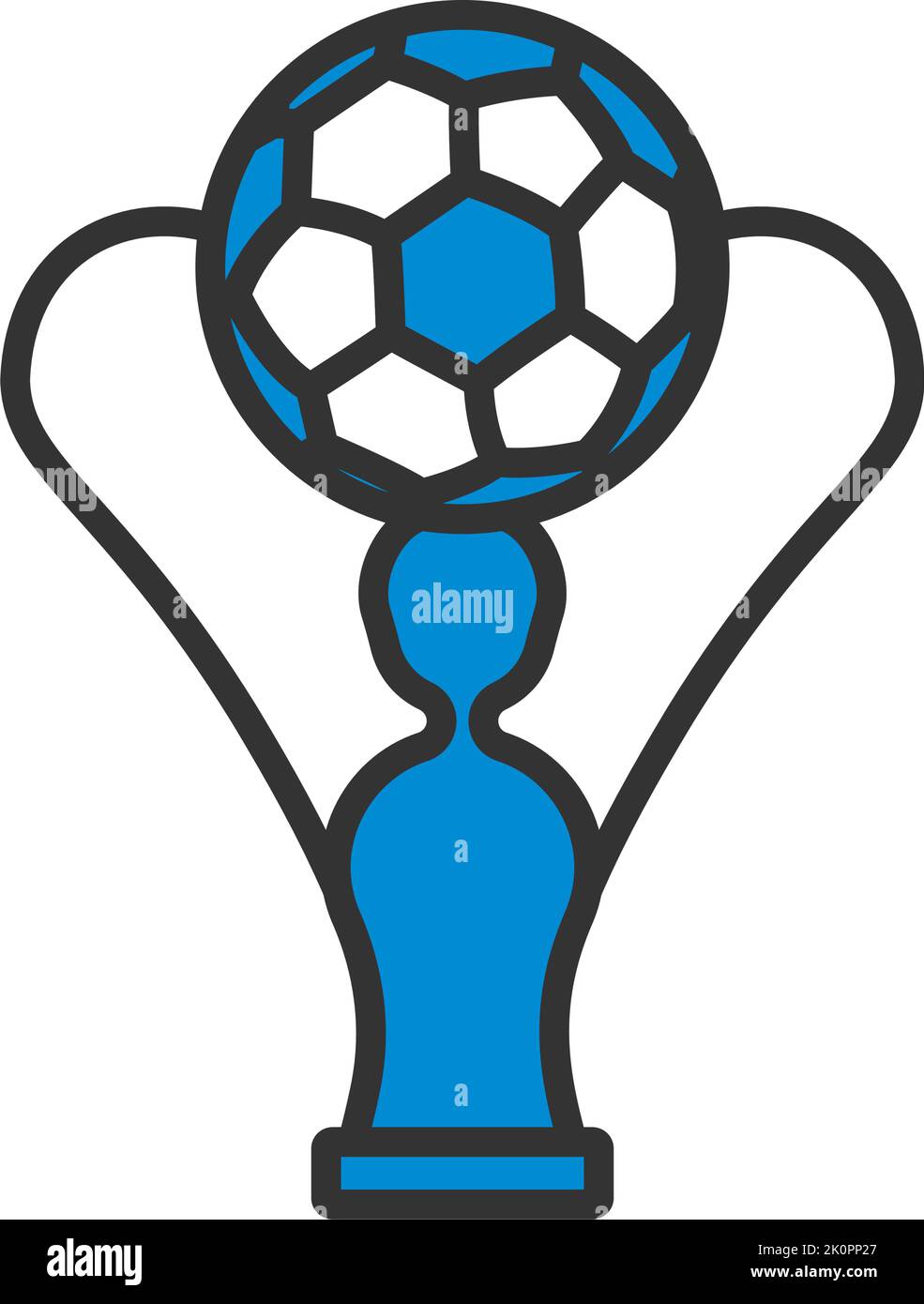 Icon Of Football Cup. Editable Bold Outline With Color Fill Design ...