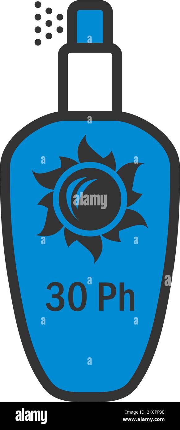Icon Of Sun Protection Spray. Editable Bold Outline With Color Fill ...