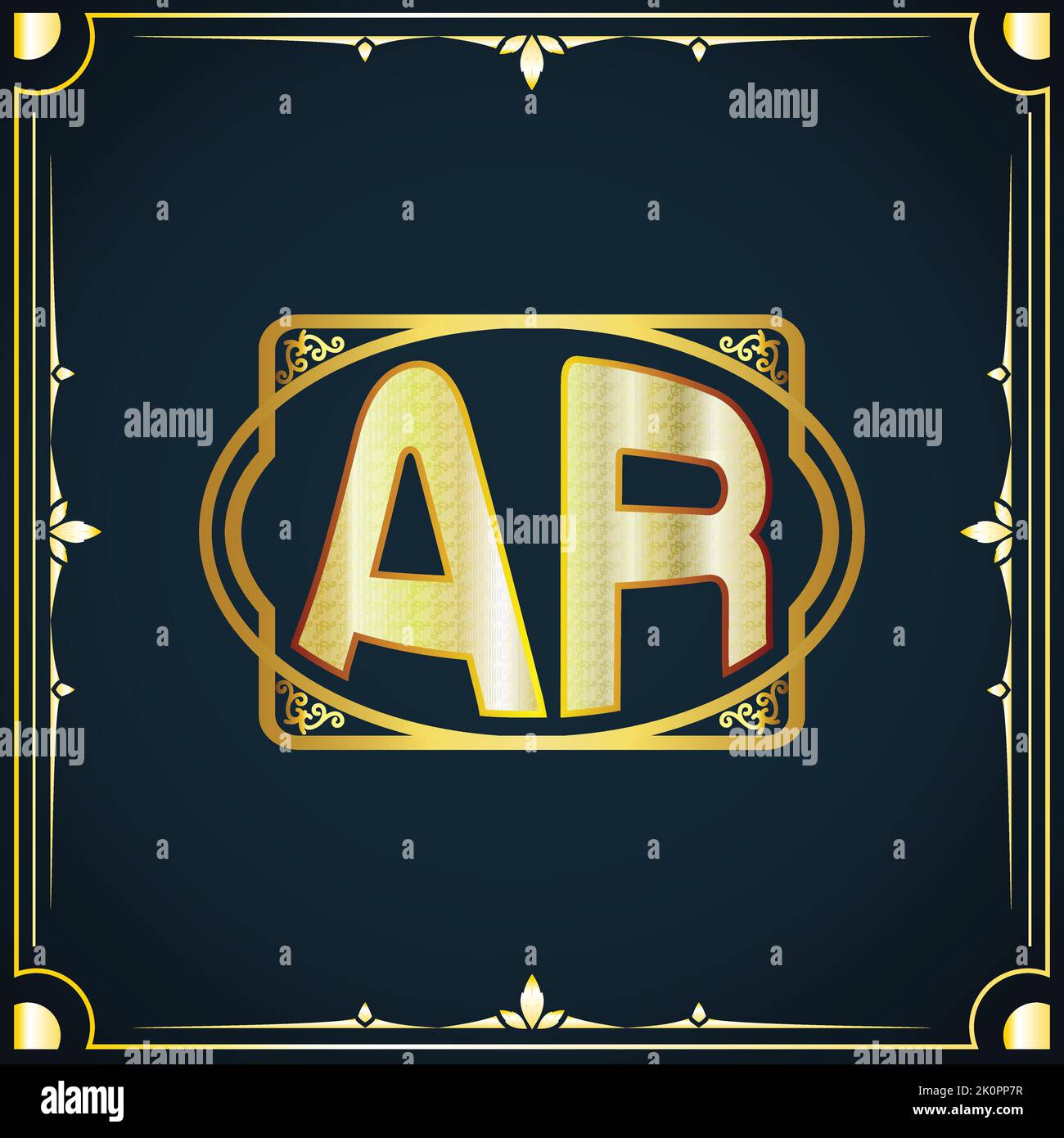 Initial letter AR royal luxury logo template Stock Vector Image & Art ...