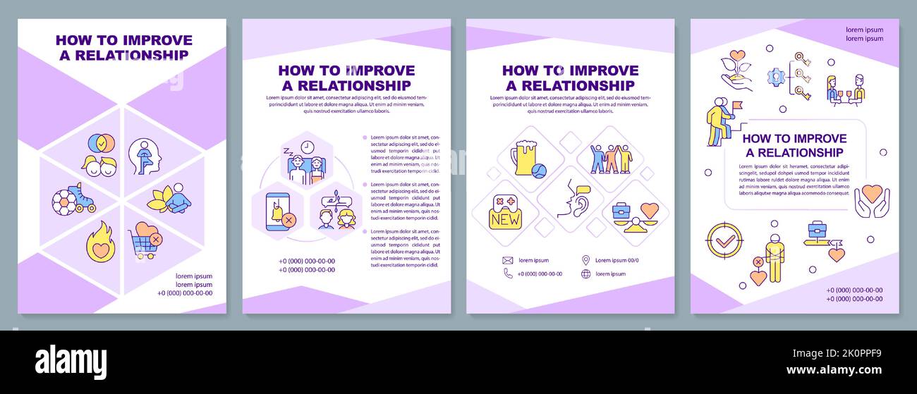 How to improve relationship purple brochure template Stock Vector Image ...