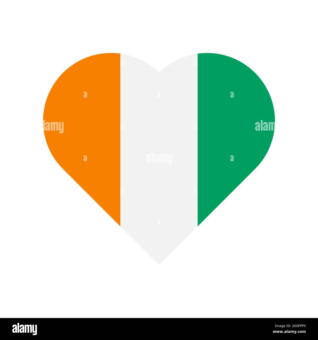 Ivory Coast vector flag heart on white background Stock Vector Image ...