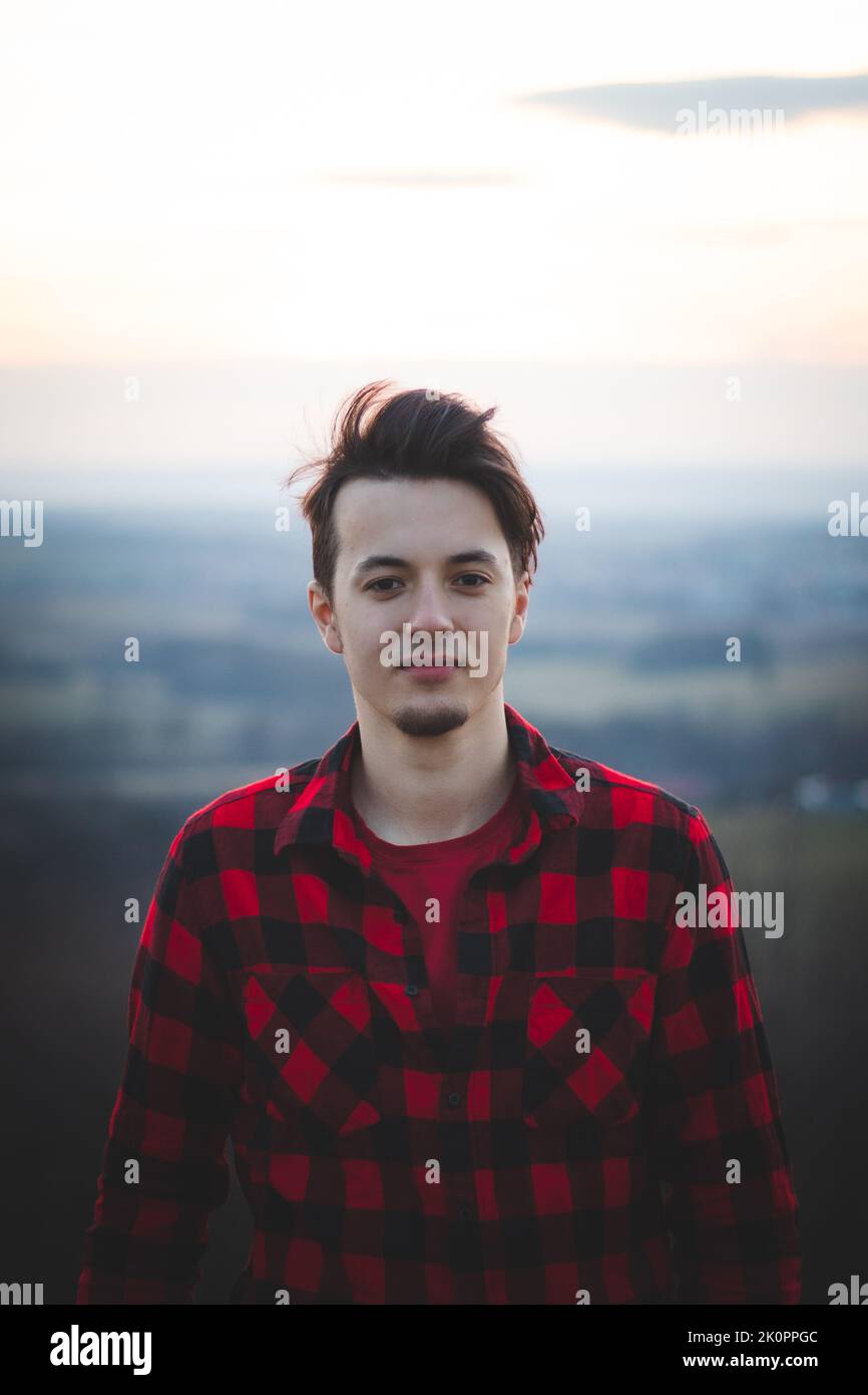 Old man in red t shirt hi-res stock photography and images - Alamy