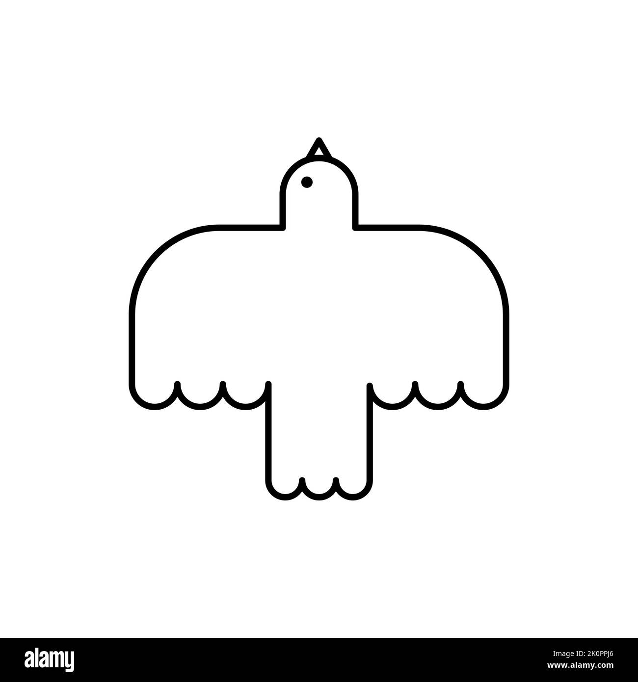Minimalist linear dove icon. Peace symbol. Black outline. Concept of ...