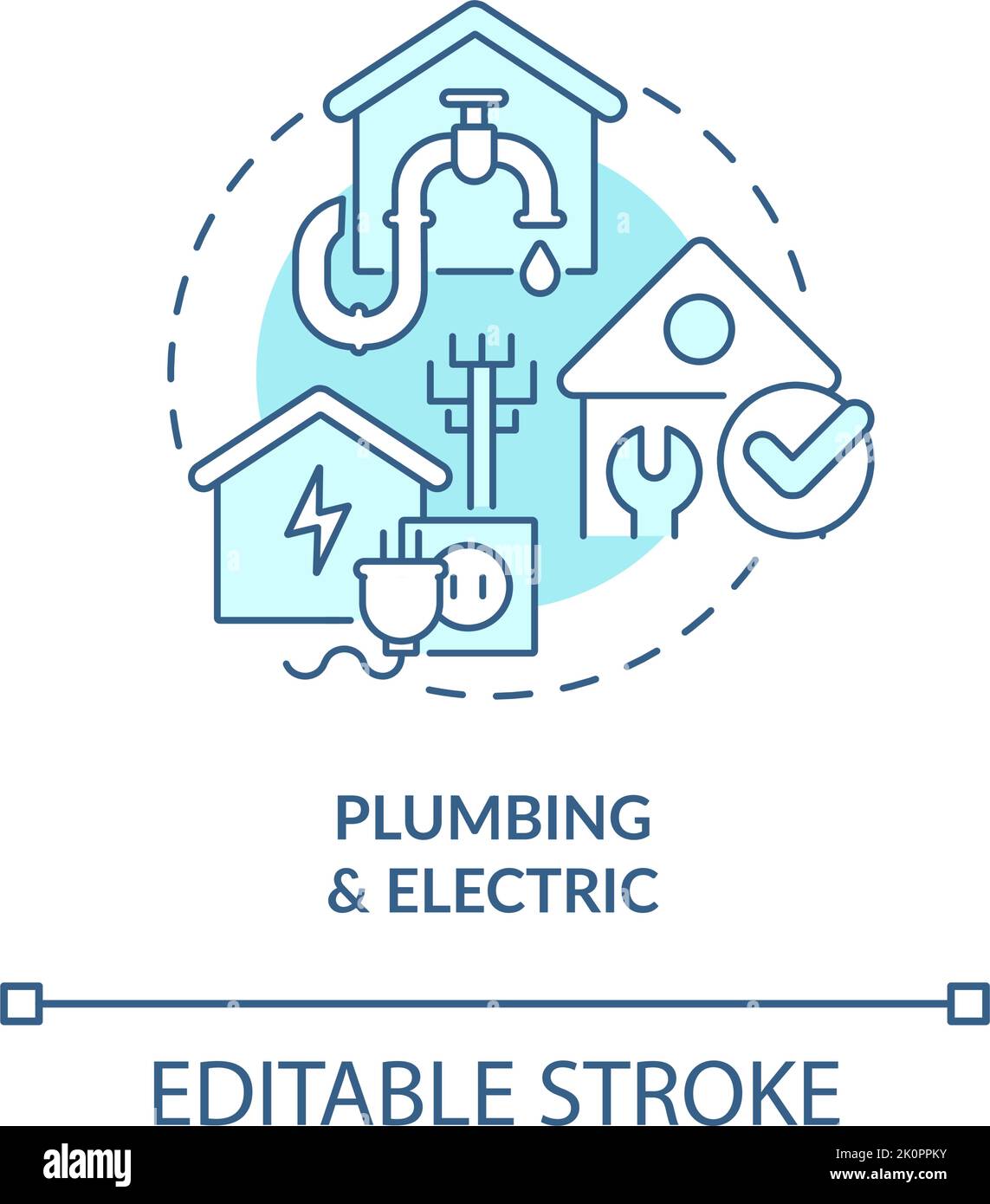 Plumbing and electric turquoise concept icon Stock Vector Image & Art ...