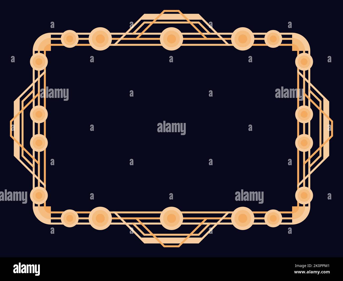 Art deco frame. Vintage linear border. Design a template for ...
