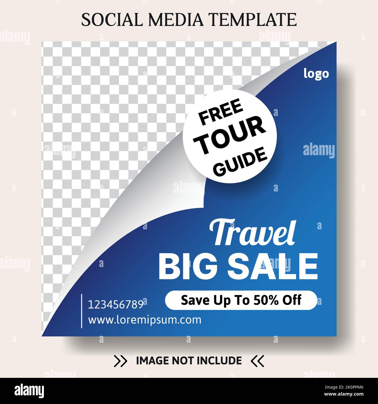A simple template of a tour guide with placeholder text and transparent ...