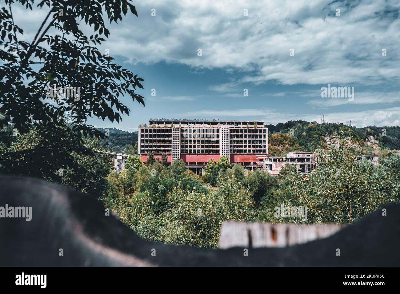 Old eastern european building located in the mountains valey ...