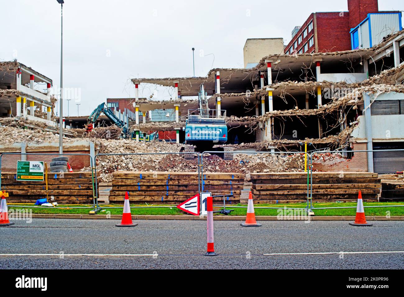 Castlegate Centre Multi Storey Car Park being demolished, Stockton on ...