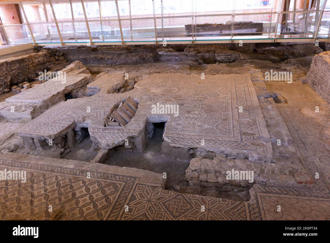 Archaeological excavation mosaics of a Roman house, Domus del Chirurgo ...