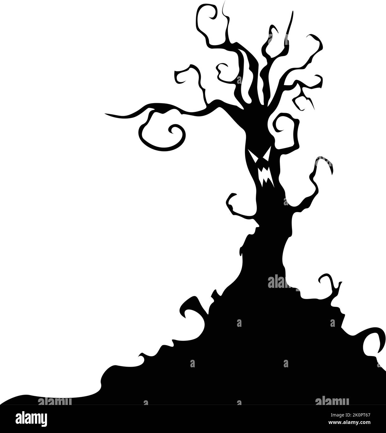 A design of a spooky screaming tree for Halloween isolated on a white background Stock Vector ...