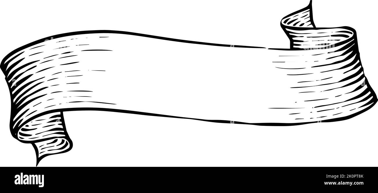 Hand drawn ribbon banners. Vintage elements vector illustration Stock Vector Image & Art - Alamy